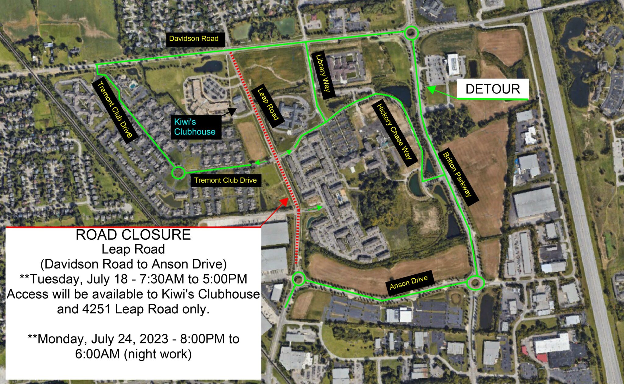 Improvements Coming to Leap Road and Avery Road: Closure and Detour ...