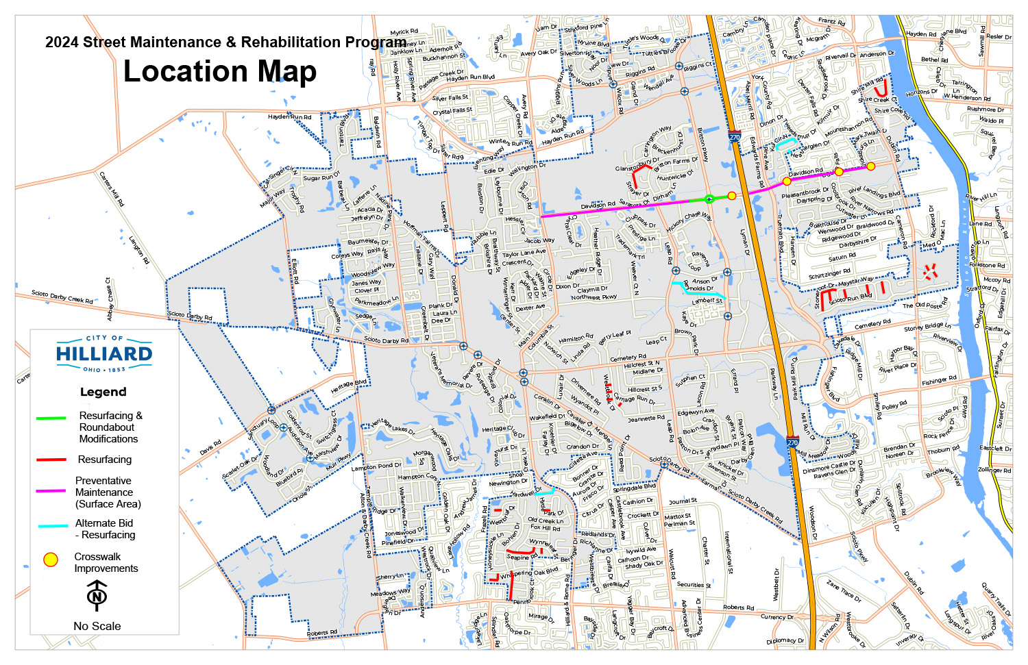 List of Summer Street Improvements OKed for 2024 - City of Hilliard