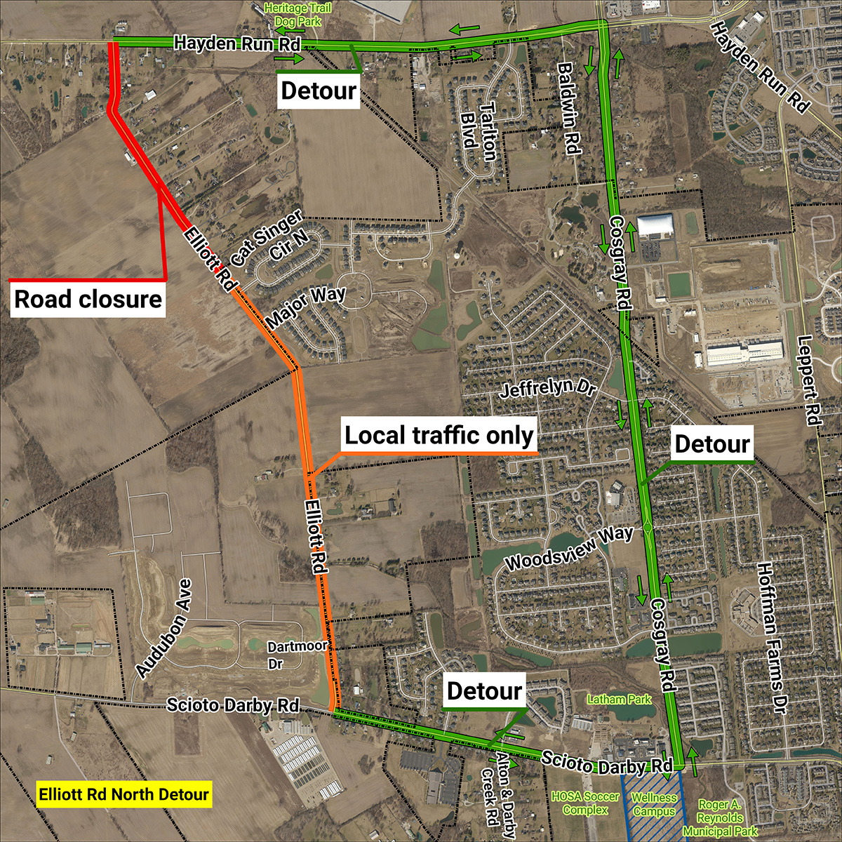 Closure: Elliott Road undergoing resurfacing - City of Hilliard